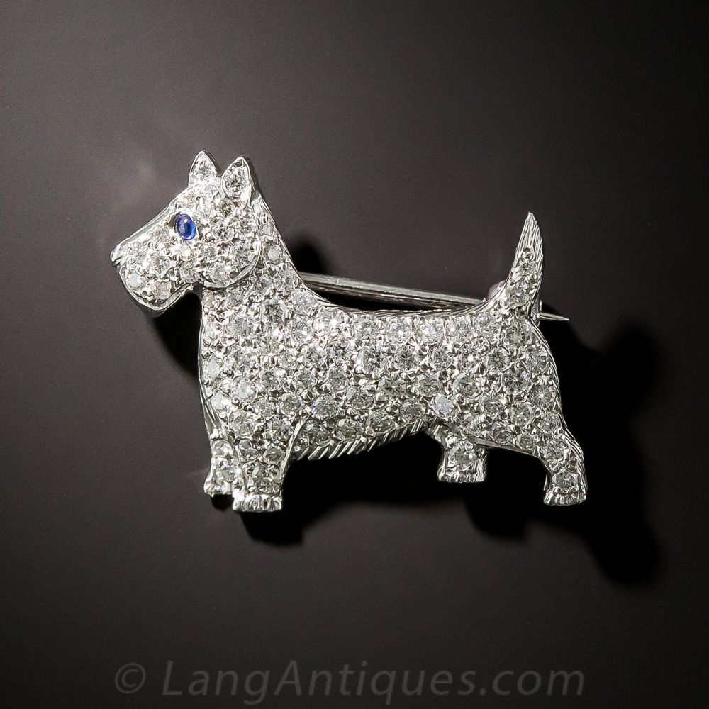 Platinum Diamond Scotty Pin