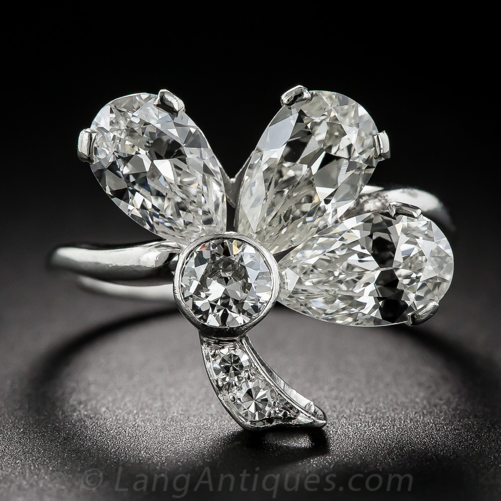 Platinum Diamond Shamrock Ring