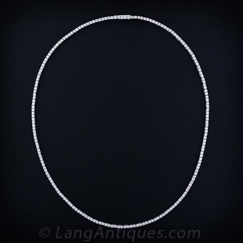 Platinum Diamond Straight Line Necklace