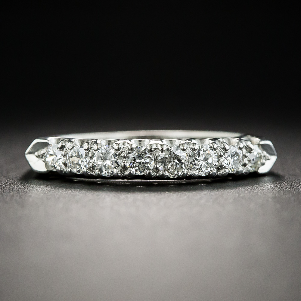 Platinum Single Row Diamond Band