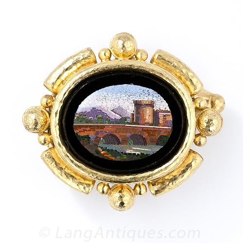 Ponte Elio Micro-Mosaic Pendant and Brooch by Elizabeth Locke