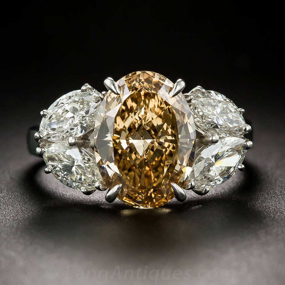 Rare Natural Orange Diamond Ring