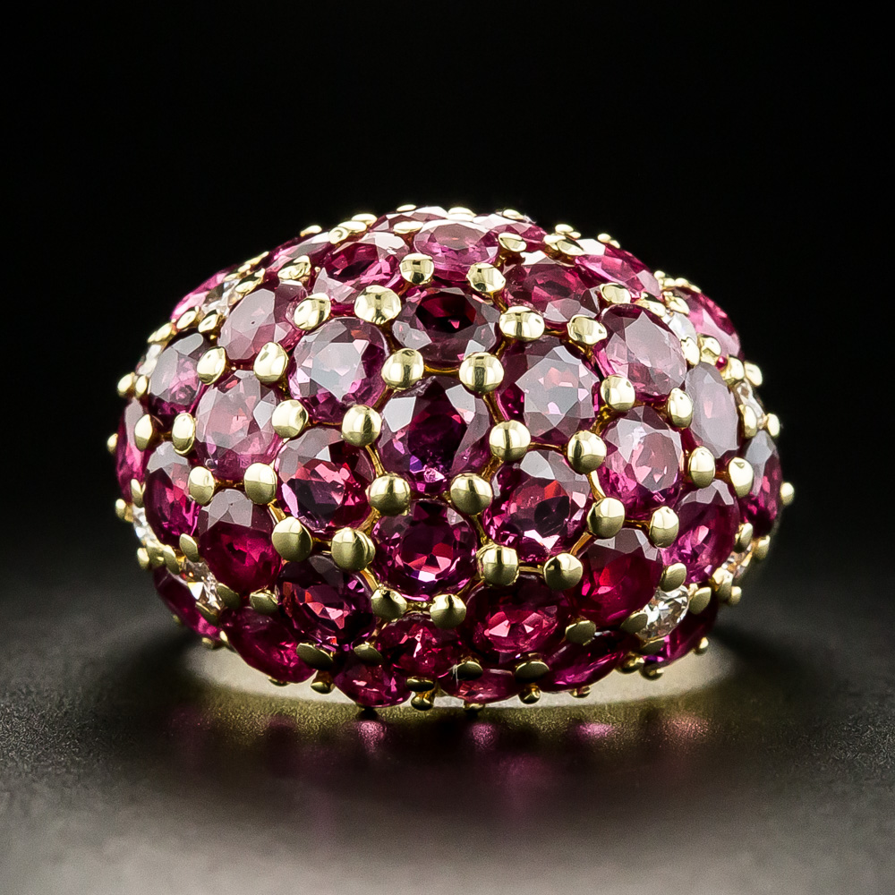 Retro Style Ruby Dome Ring