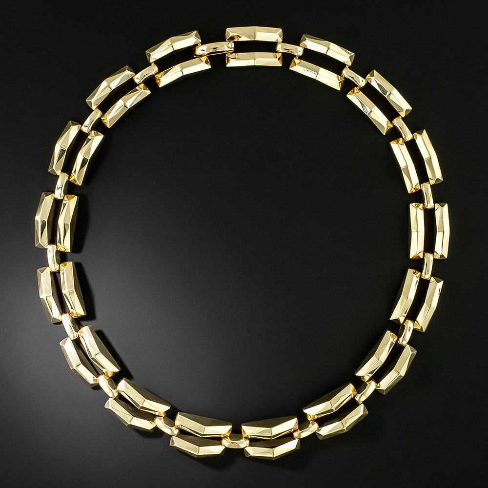 Retro Tank Tread Link Necklace