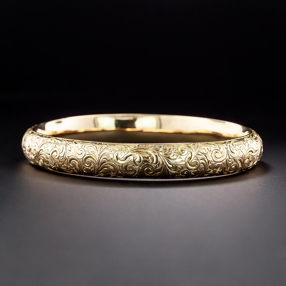 Riker Brothers Engraved Bangle Bracelet
