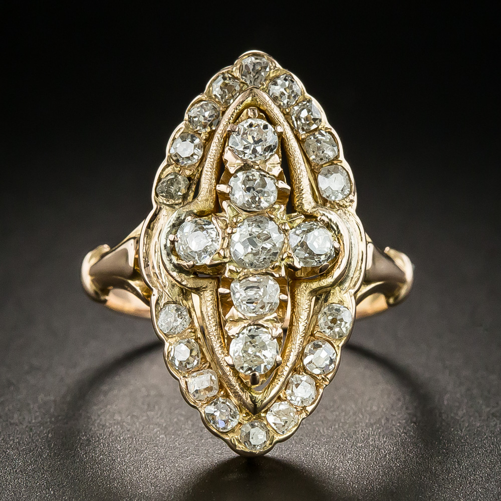 Rosy-Yellow Gold Diamond Dinner Ring
