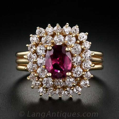 Ruby and Diamond Cocktail Ring