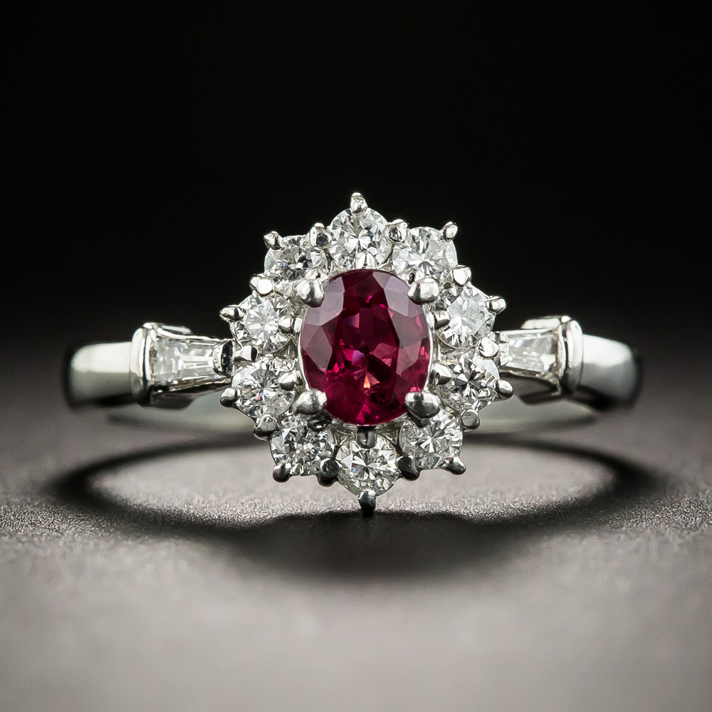 Ruby Platinum Diamond Ring