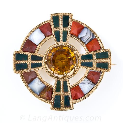 Scottish Agate Brooch