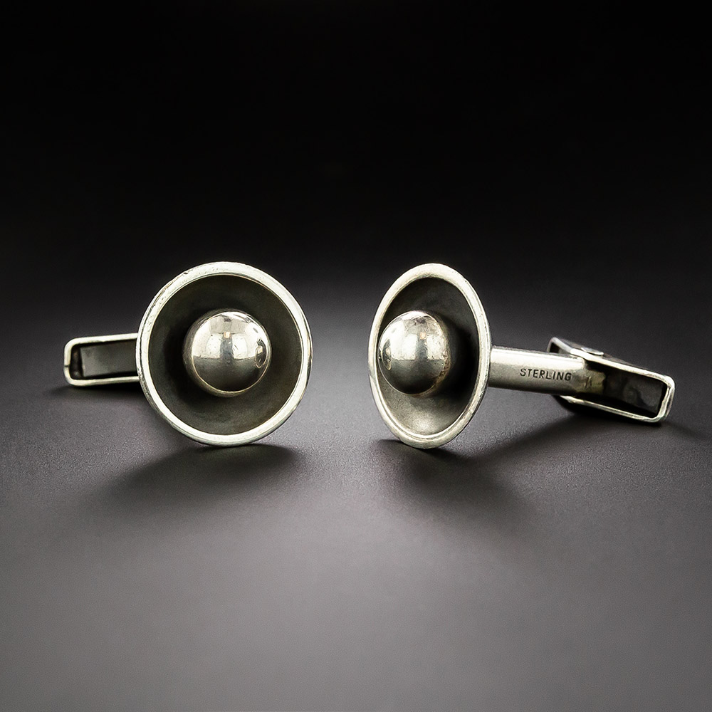 'Silver Pearl' Cufflinks by Allan Adler