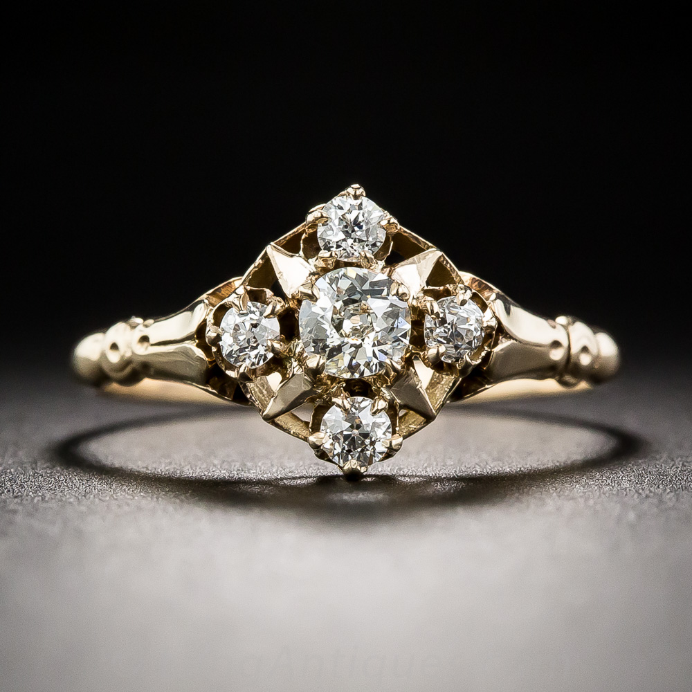 Small Victorian Diamond Cluster Ring