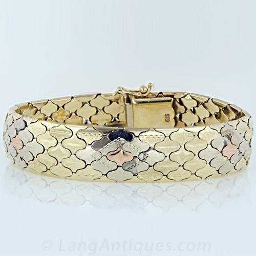 Three Color Gold Italian Made Bracelet