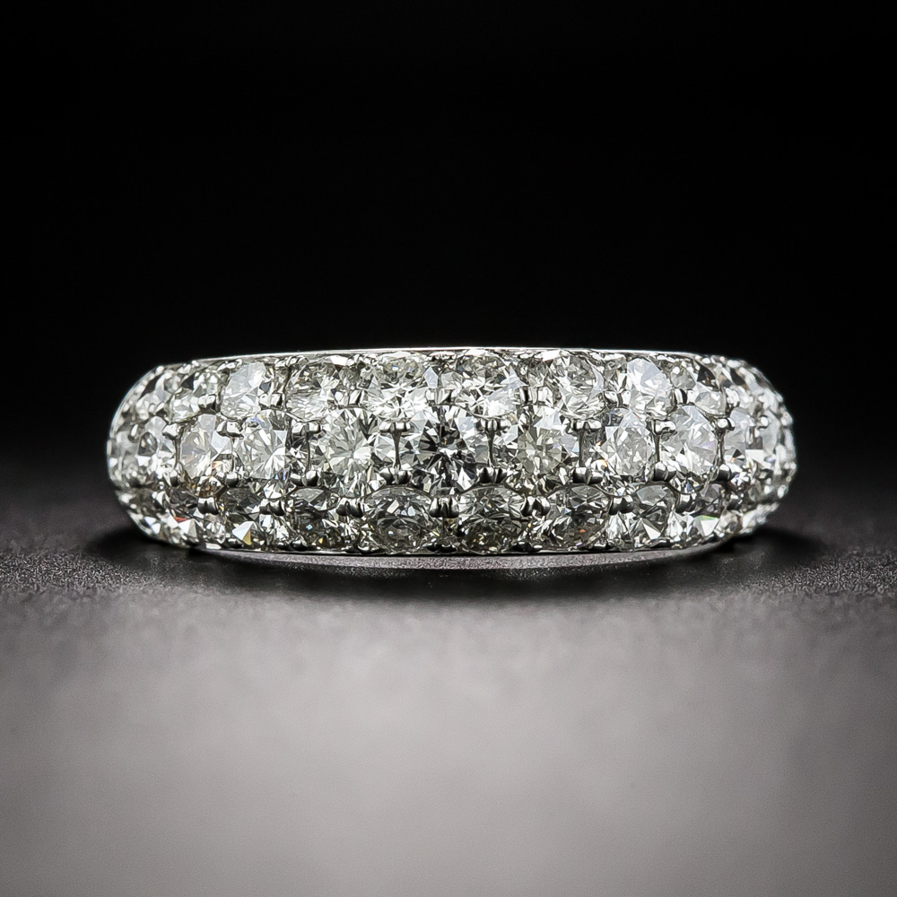 Three-Row Diamond Dome Ring