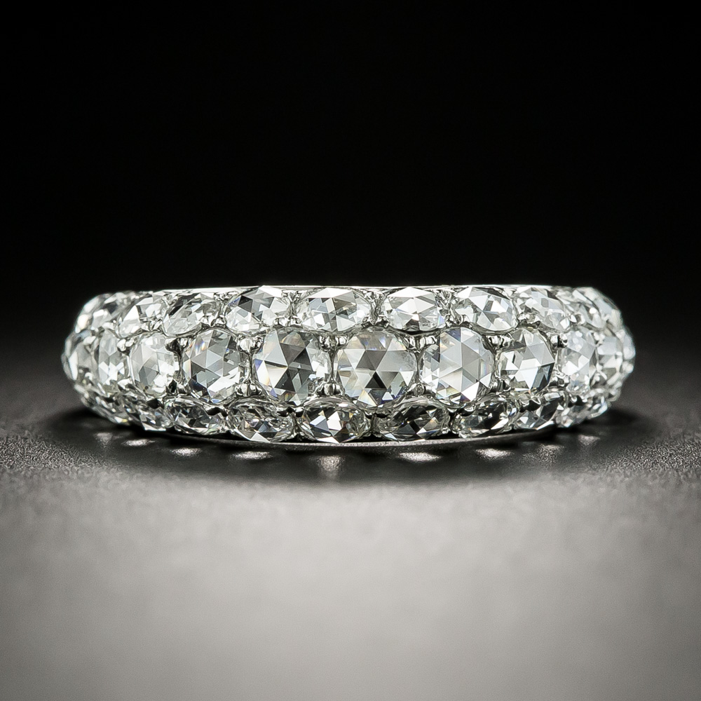 Three-Row Rose-Cut Diamond Dome Ring