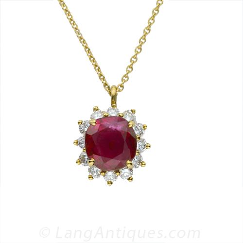 Tiffany & Co. Burma Ruby and Diamond Pendant