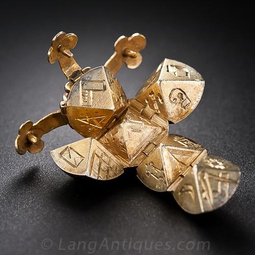 Tiny Masonic Ball and Cross Charm