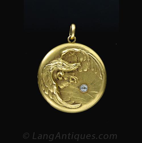 Turn of the Century Eagle Motif Locket