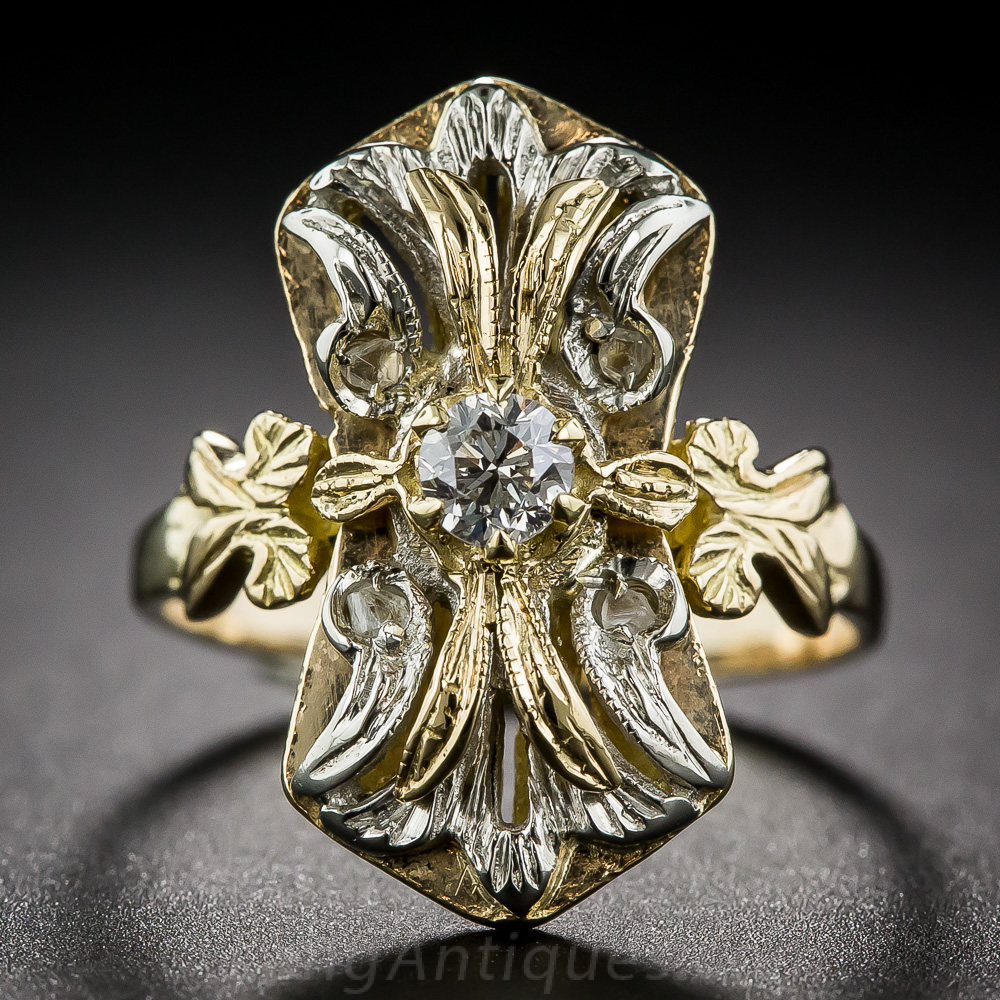 Two-Tone Diamond Dinner Ring