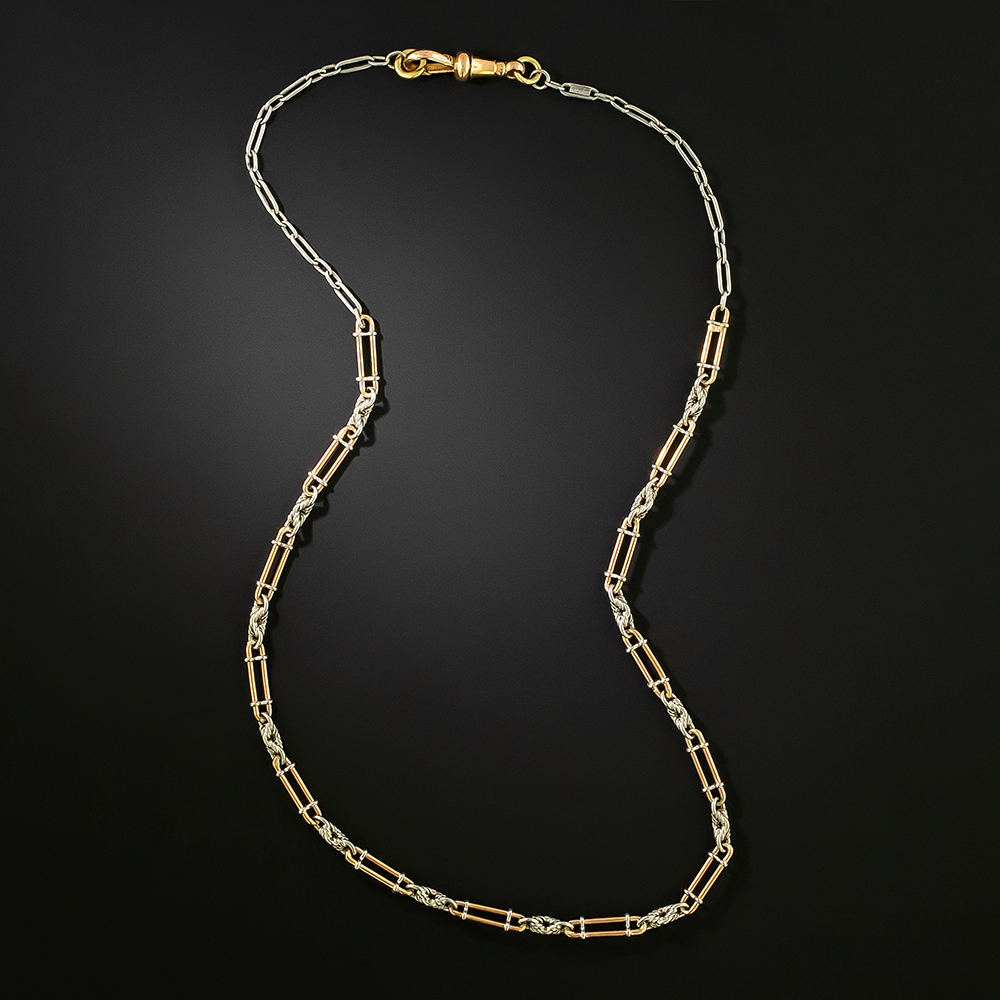 Victorian 18K And Platinum Chain Necklace
