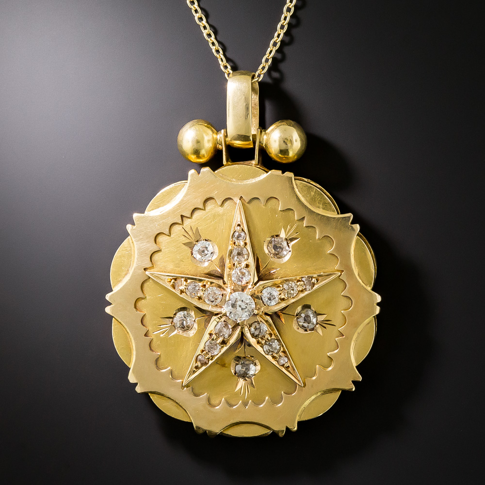 Victorian 18K Diamond Star Locket