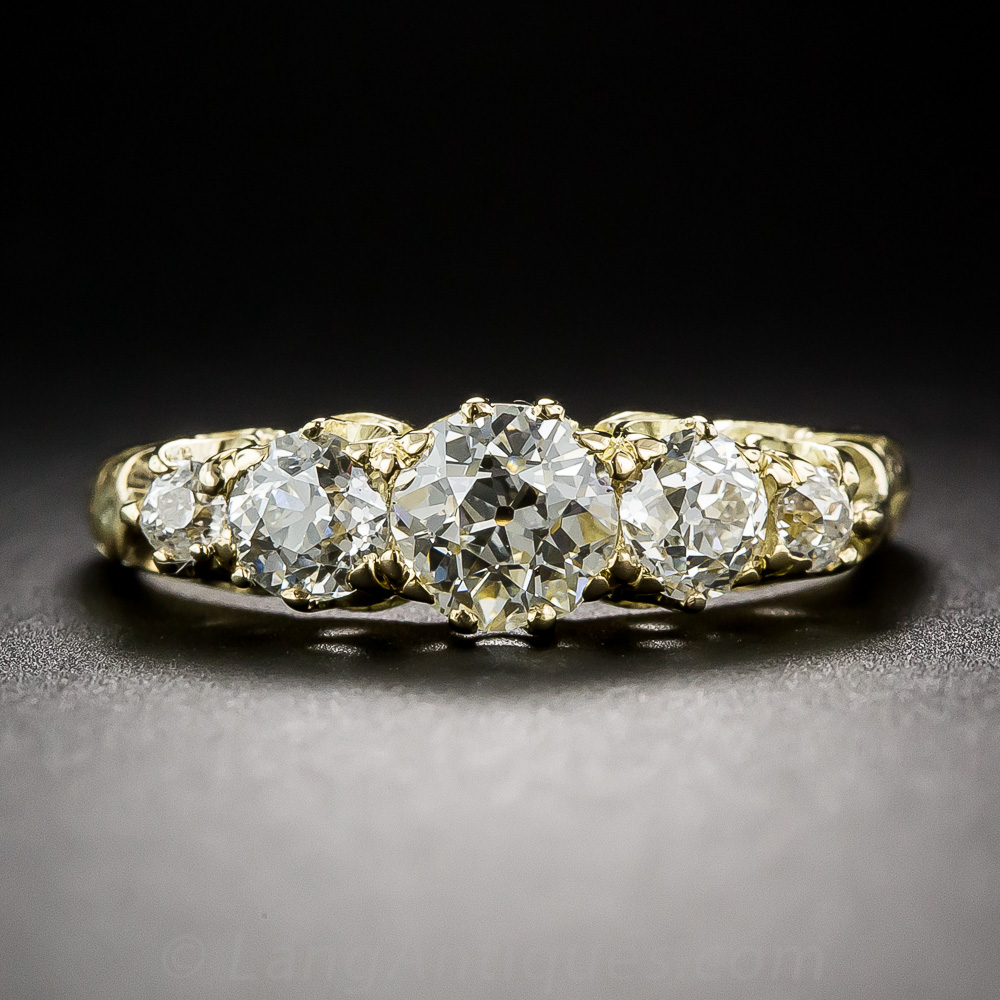 Victorian 18K English Five Stone Diamond Ring
