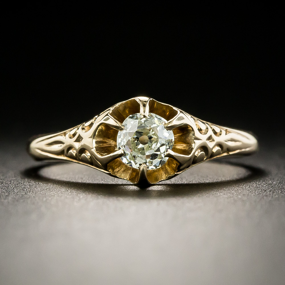 Victorian .25 Carat Old Mine Cut Diamond Solitaire
