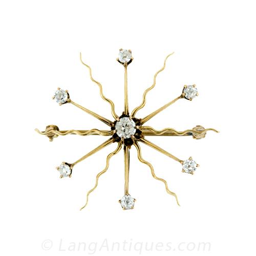 Victorian 7 Diamond Star Pin