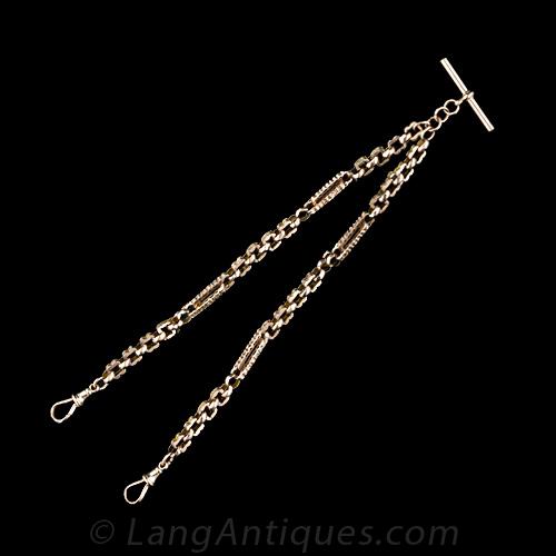 Victorian 9K Rose Gold Watch Chain
