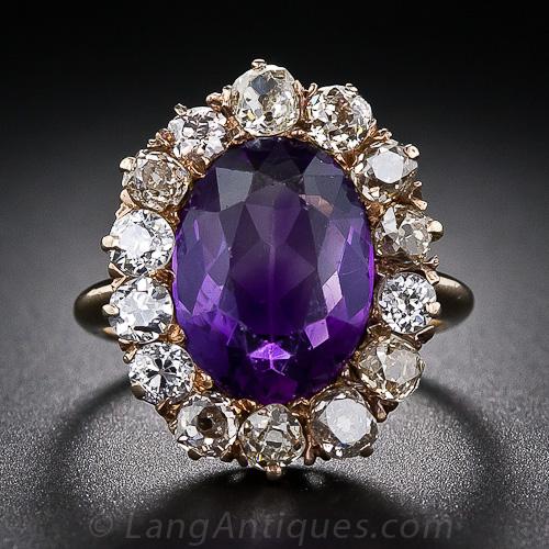 Victorian Amethyst and Diamond Ring
