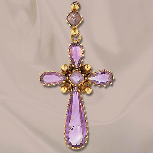 Victorian Amethyst Cross Pendant