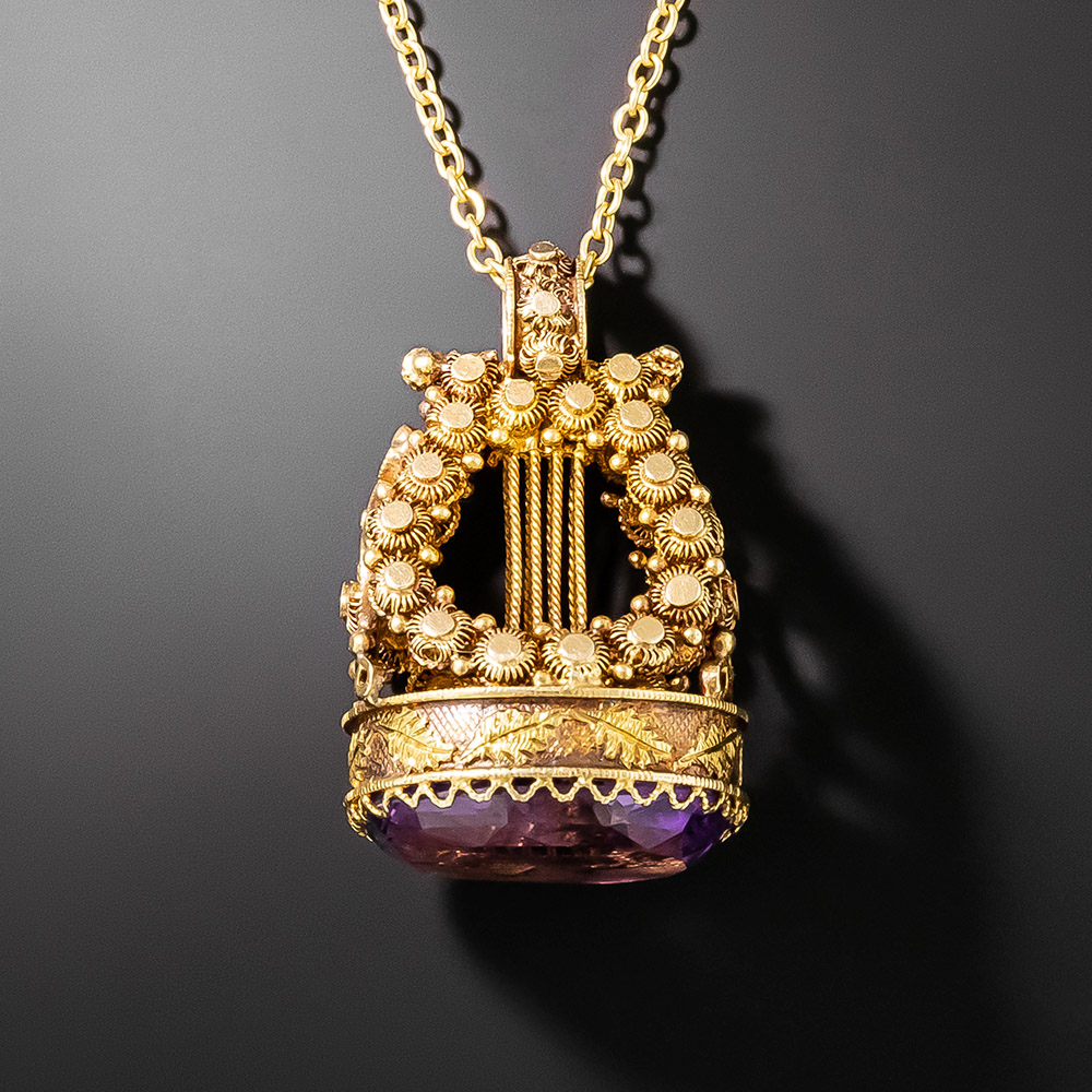 Victorian Amethyst Fob Pendant