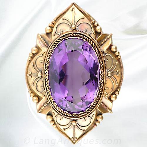 Victorian Amethyst Pin