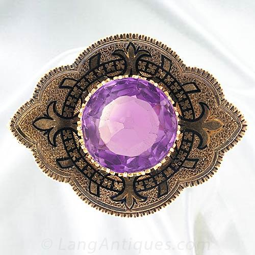 Victorian Amethyst Pin
