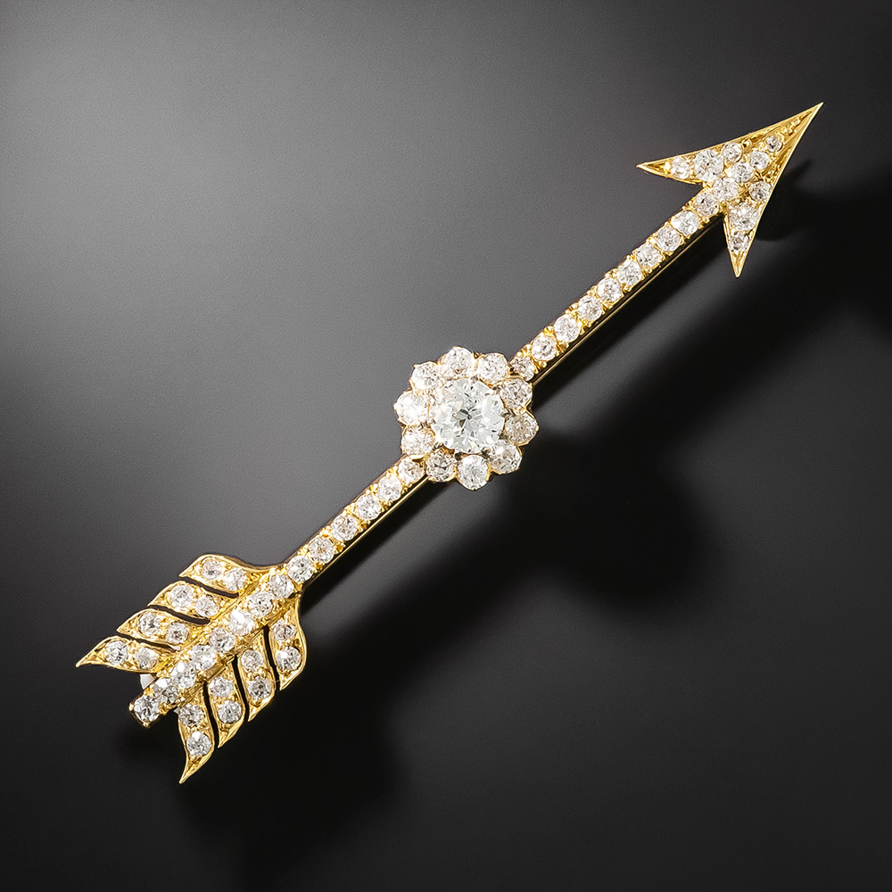 Victorian Arrow Diamond Brooch