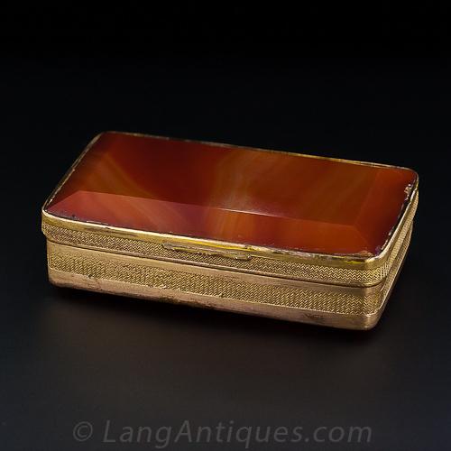 Victorian Banded Agate Rectangular Box