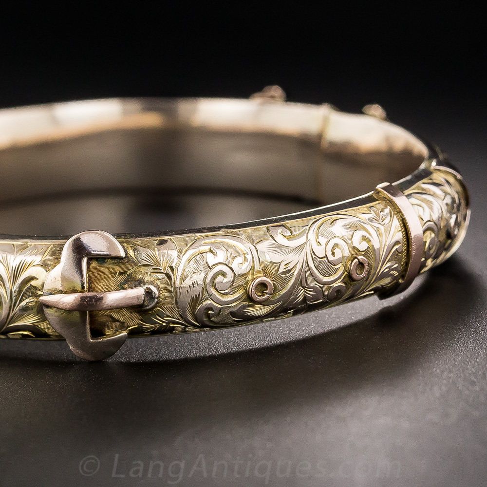 Victorian Buckle Motif Bangle Bracelet