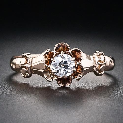 Victorian Buttercup .20 Carat Diamond Ring