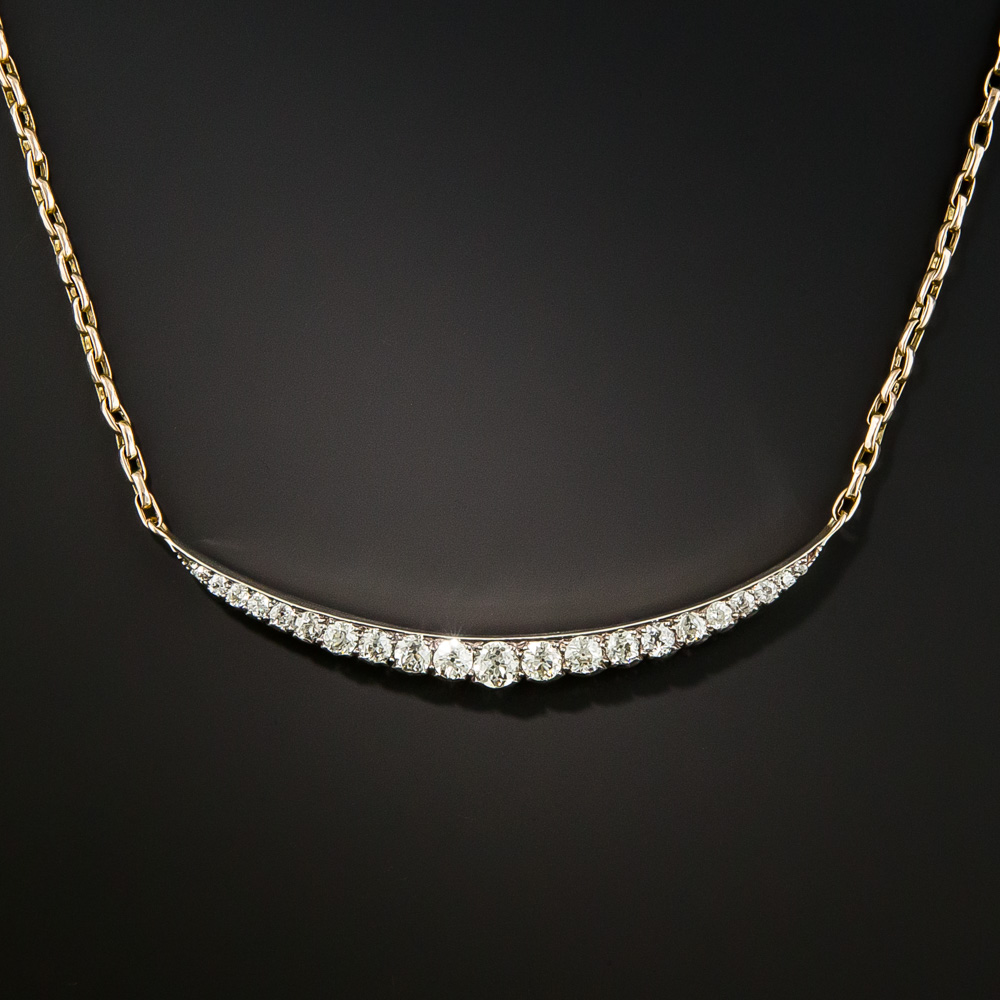 Victorian Crescent Diamond Necklace