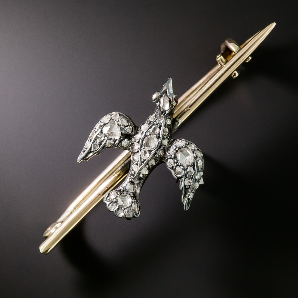 Victorian Diamond Dove Pin