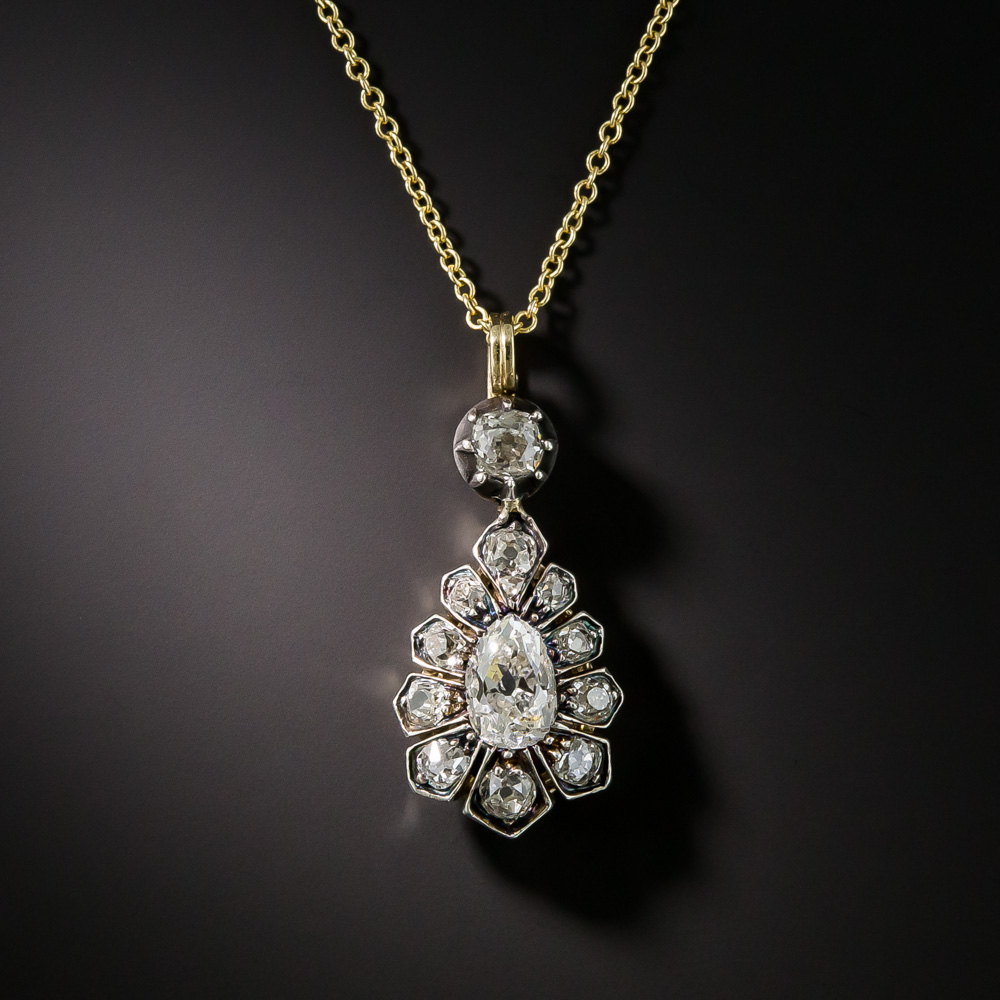 Victorian Diamond Drop Pendant