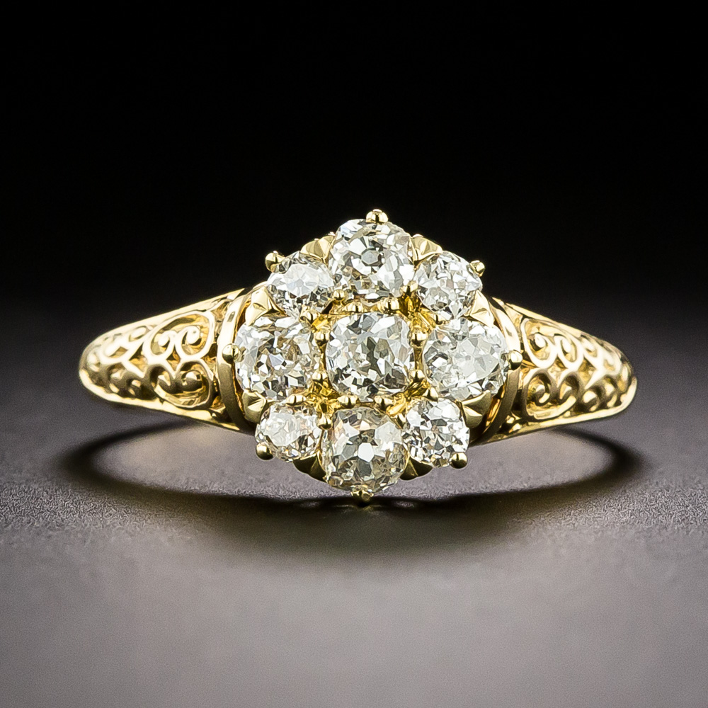 Victorian Diamond Flower Cluster Ring by Spaulding & Co.