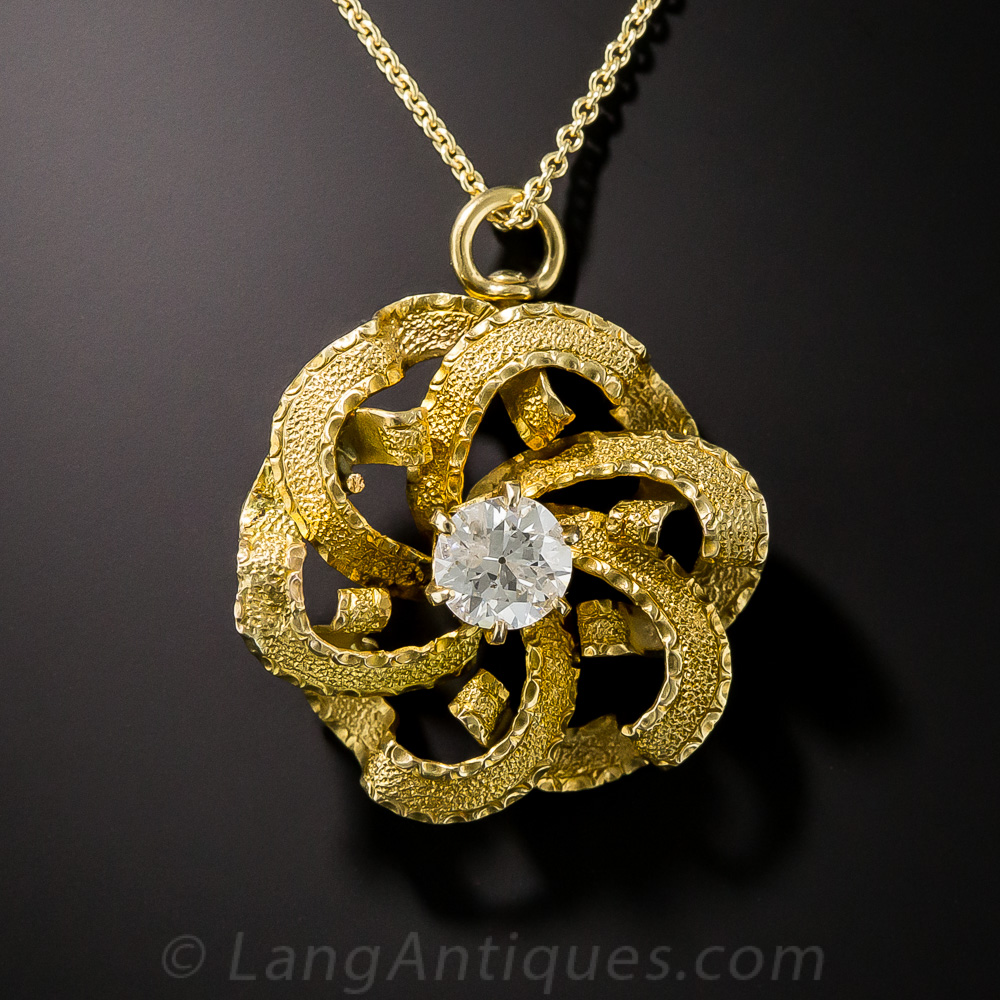 Victorian Diamond Pinwheel Pendant