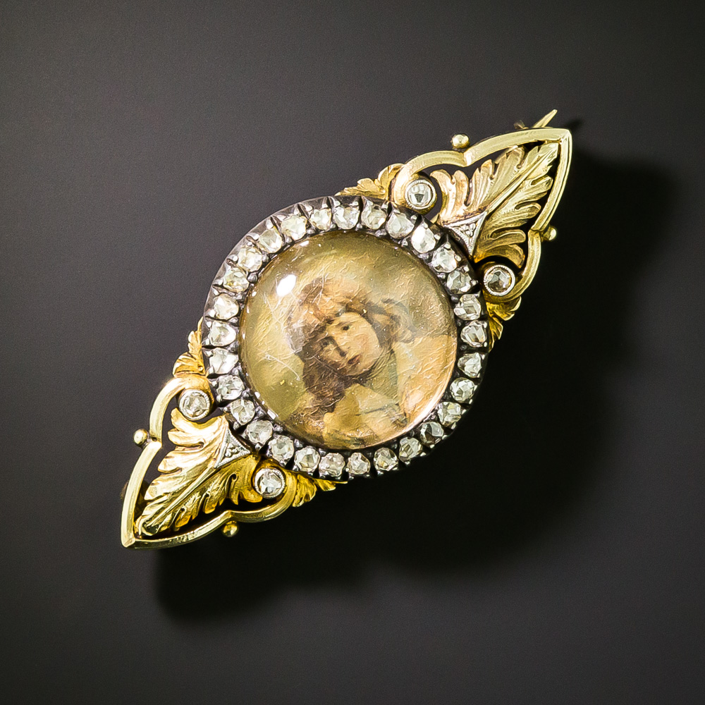 Victorian Diamond Portrait Brooch