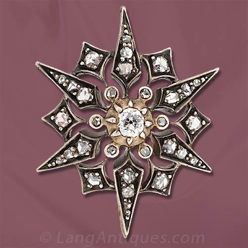 Victorian Diamond Starburst Pin