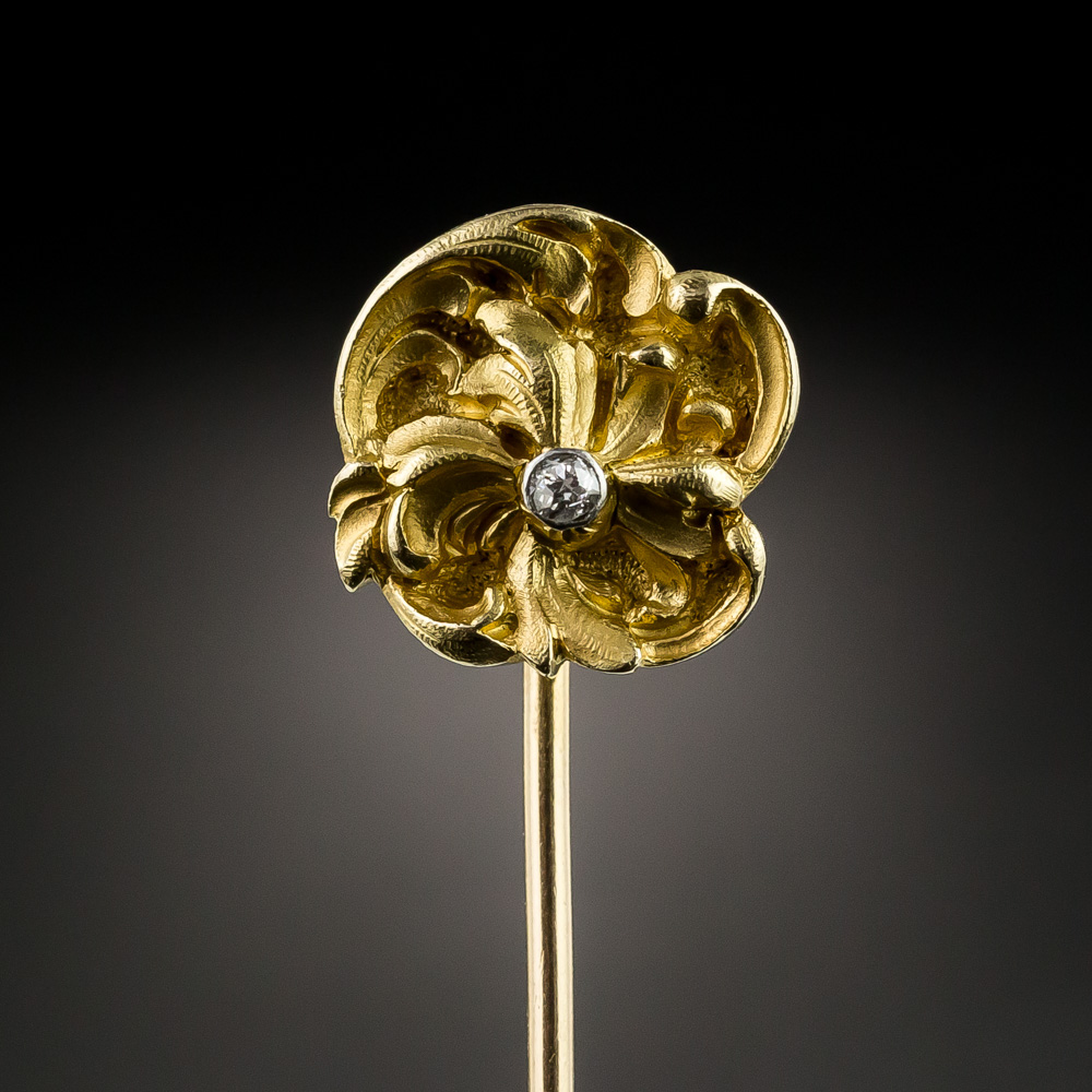 Victorian Diamond Stick Pin - French