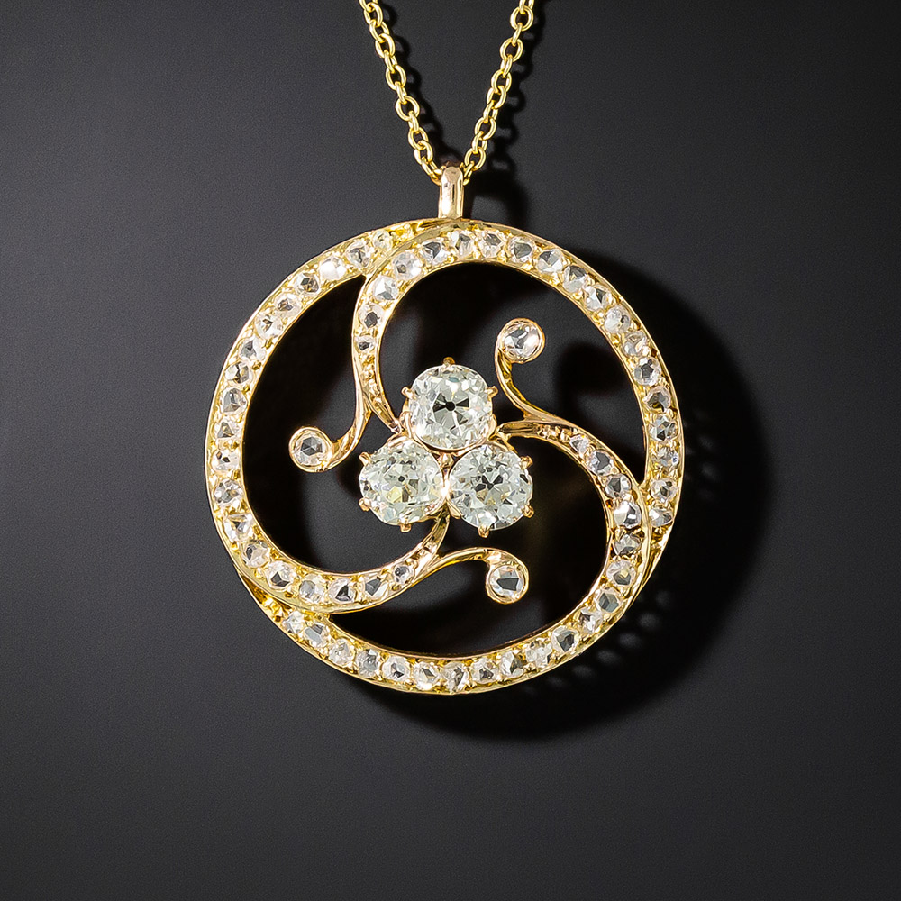 Victorian Diamond Trefoil Pendant