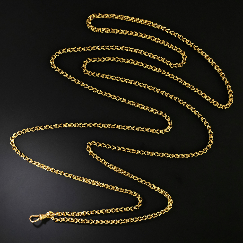 Victorian Double Cable Fob Chain - 51 Inches