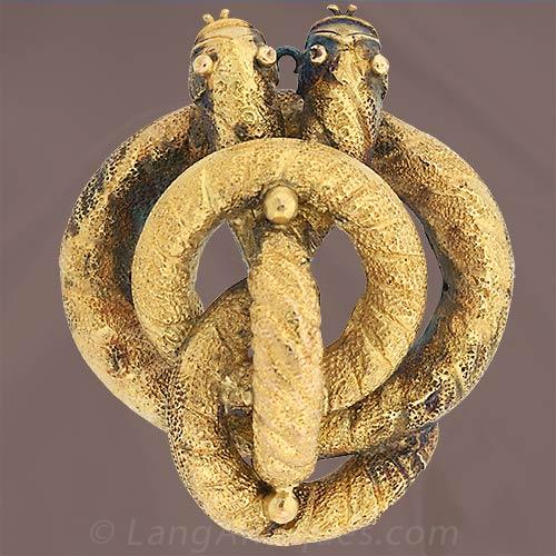 Victorian Double Headed Snake Pin