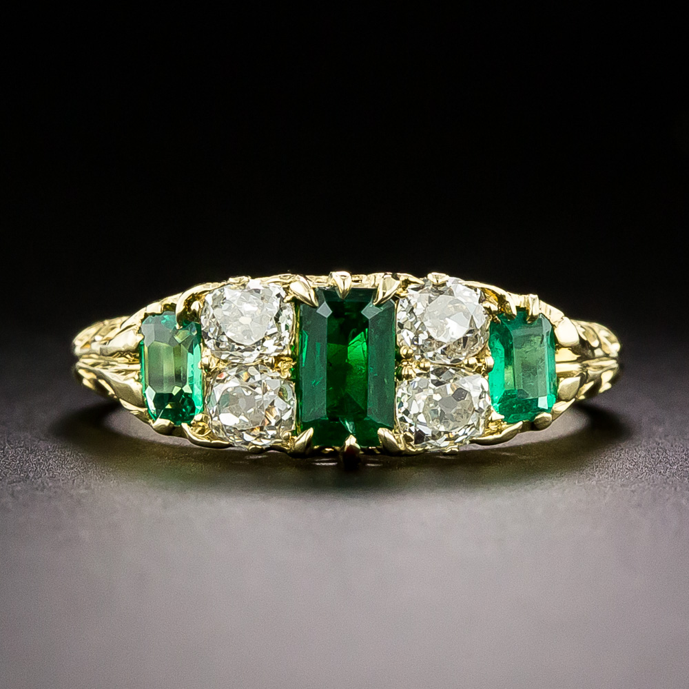 Victorian Emerald and Diamond Ring