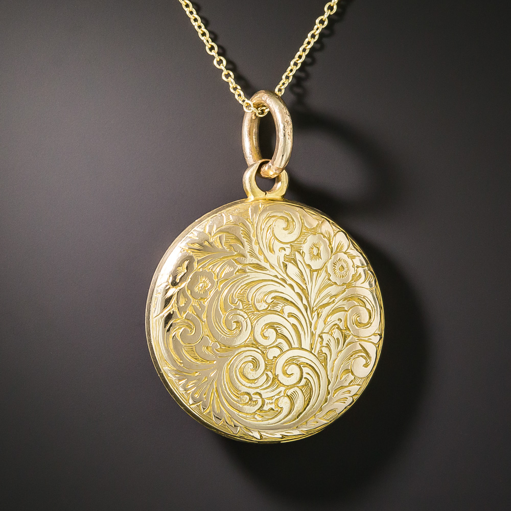 Victorian Engraved Circle Locket